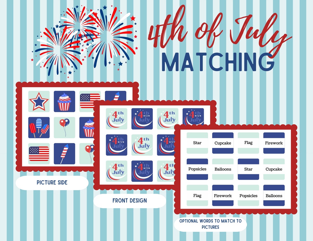 Printable Matching Game for Preschool and Elementary Kids Educational ...