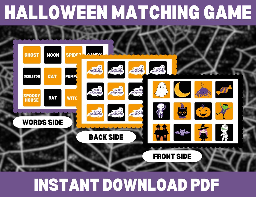 Printable Halloween Matching Game for Kids | Educational Matching Cards ...