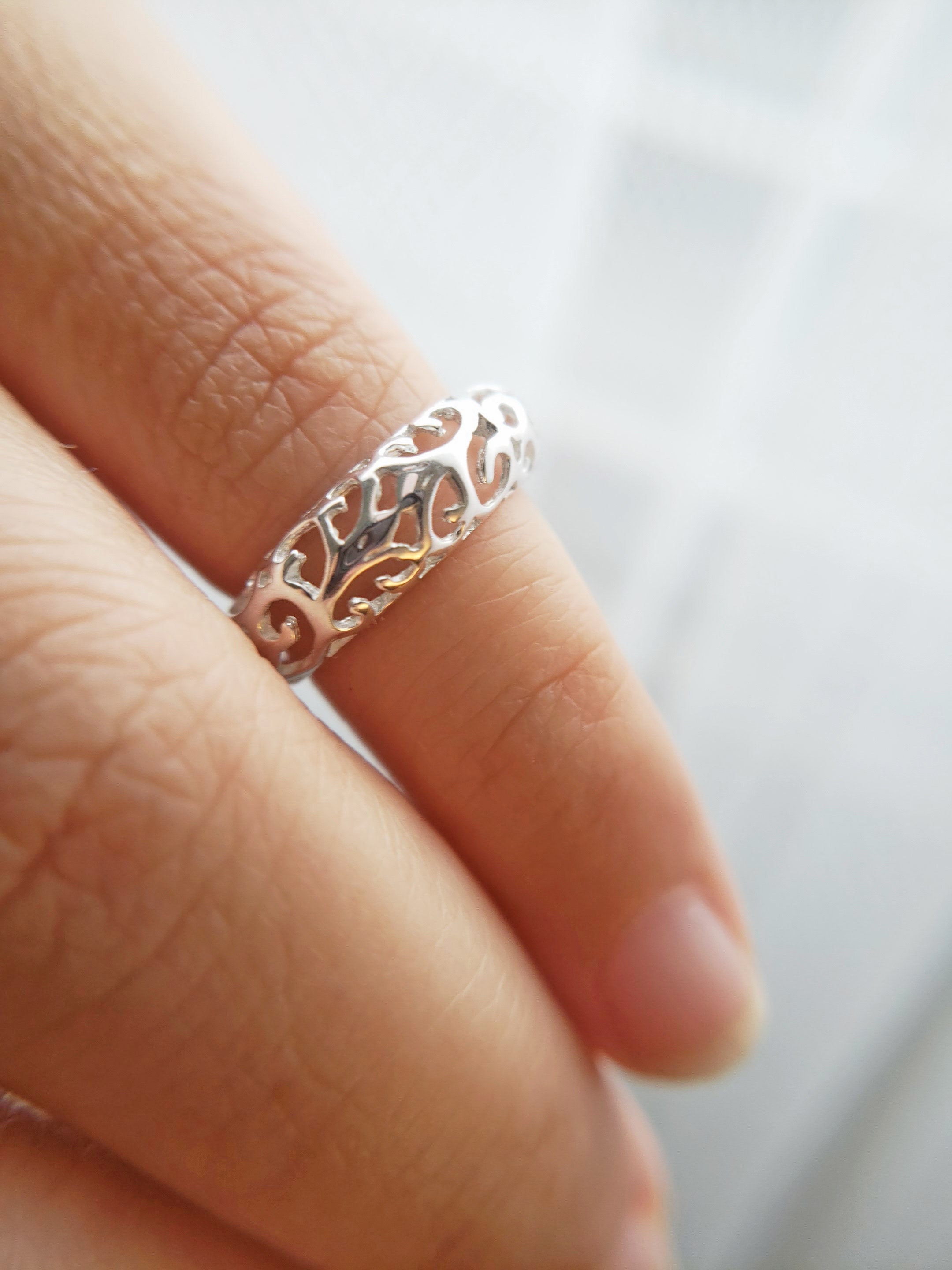 925 Silver Tail Ring Hollowed-out Adjustable Tail Ring - Etsy UK