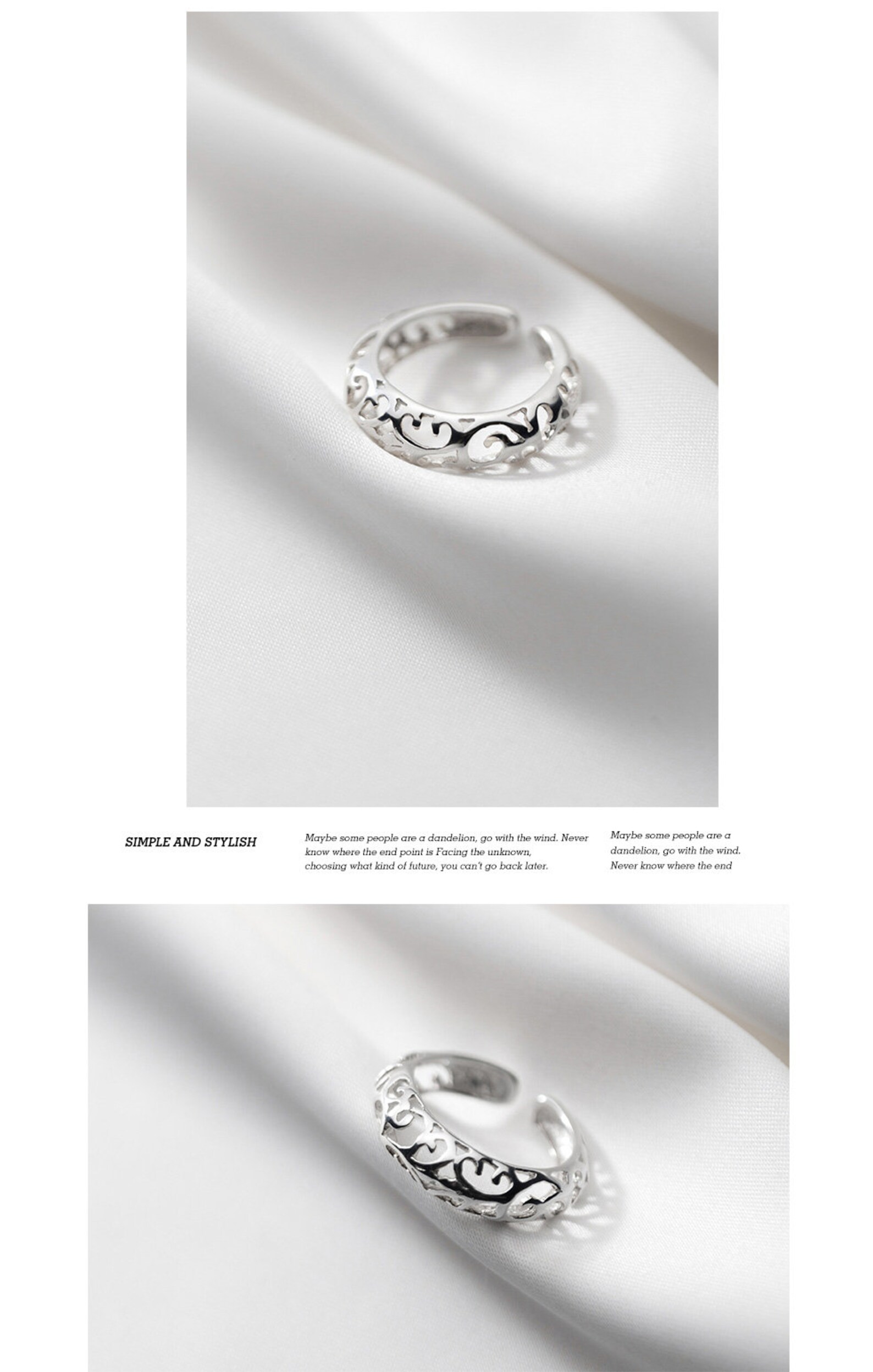 925 Silver Tail Ring Hollowed-out Adjustable Tail Ring - Etsy UK