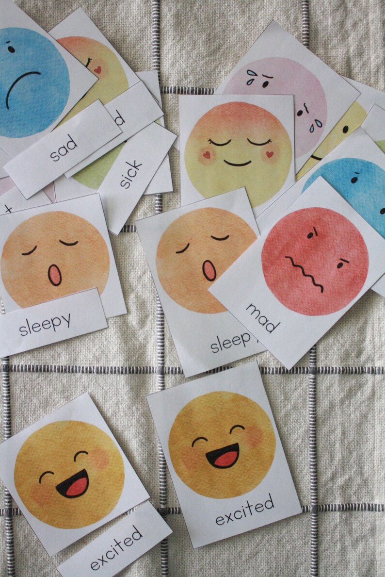 Emotions 3-part Cards - Etsy