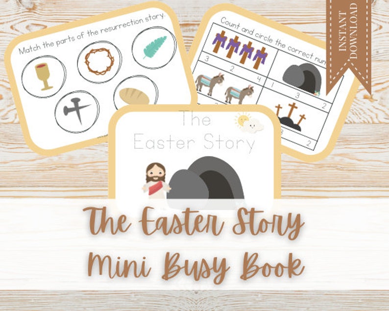 The Easter Story, Resurrection Story, Mini Busy Book, Preschool ...