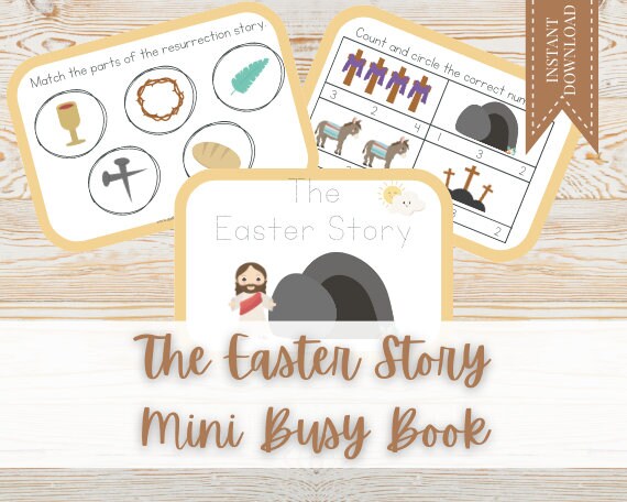 The Easter Story, Resurrection Story, Mini Busy Book, Preschool ...