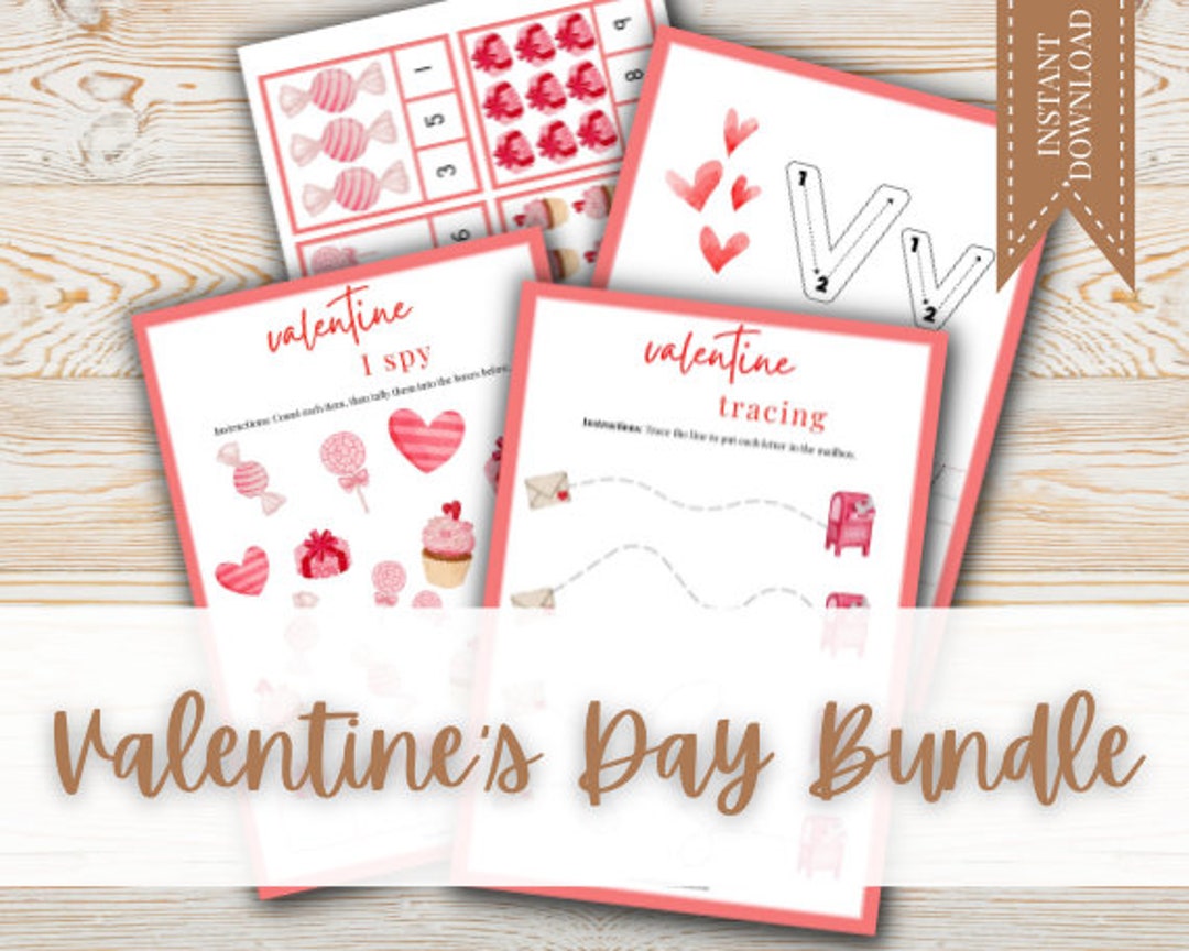 Valentine's Day Bundle, Preschool Valentine's Printable, Valentine's ...