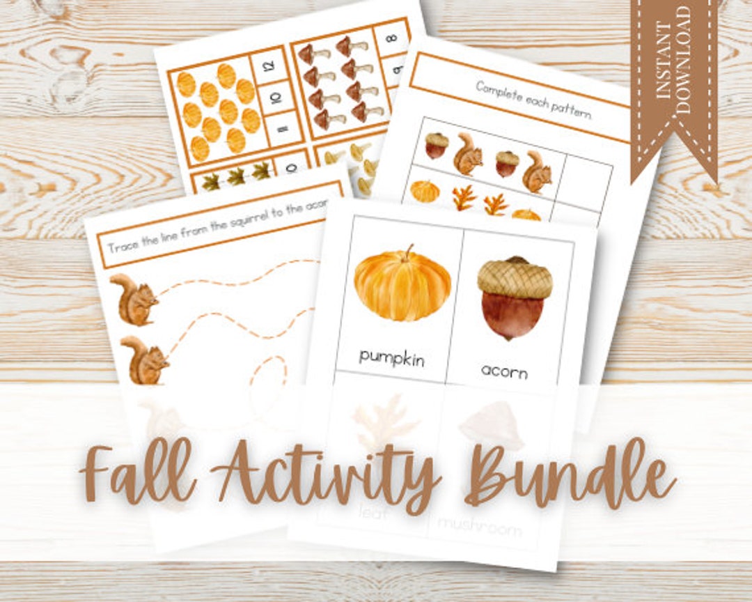 Fall Activity Bundle, Autumn Preschool, Homeschool Learning - Etsy