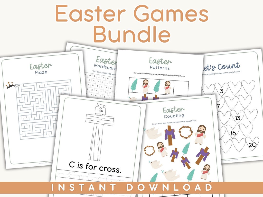 Christian Easter Worksheets for Kids Printable Pack | Religious Easter ...