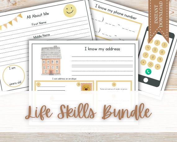 Life Skills Bundle, Printable, Phone Number Address Activity ...