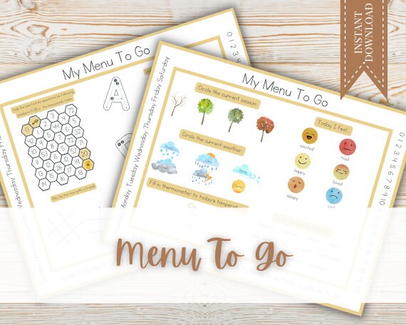 Printable Placemat, Activity Table Mat, Printable Placemat, Morning ...