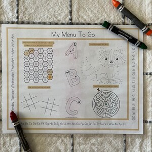 Printable Placemat, Activity Table Mat, Printable Placemat, Morning ...