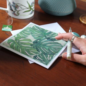 Monstera, Monstera Card, Birthday Card, Monstera Deliciosa, Square ...