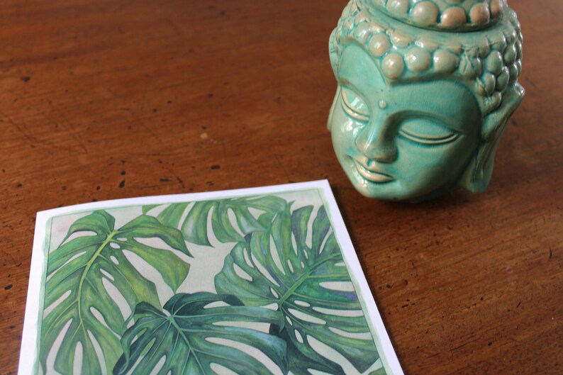 Monstera, Monstera Card, Birthday Card, Monstera Deliciosa, Square ...