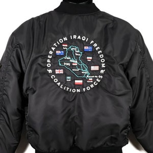Operation Iraqi Freedom MA 1 Bomber Flight Jacket Vintage 90s US Armed ...
