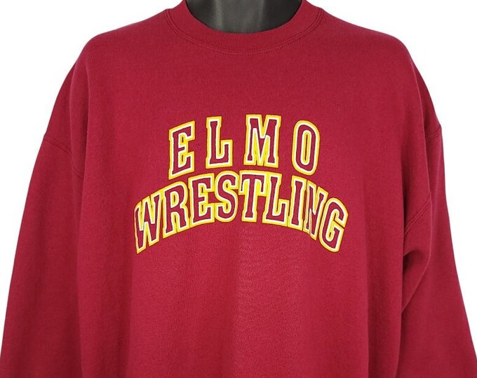 ELMO Wrestling Sweatshirt Vintage 90s El Modena High School Orange ...