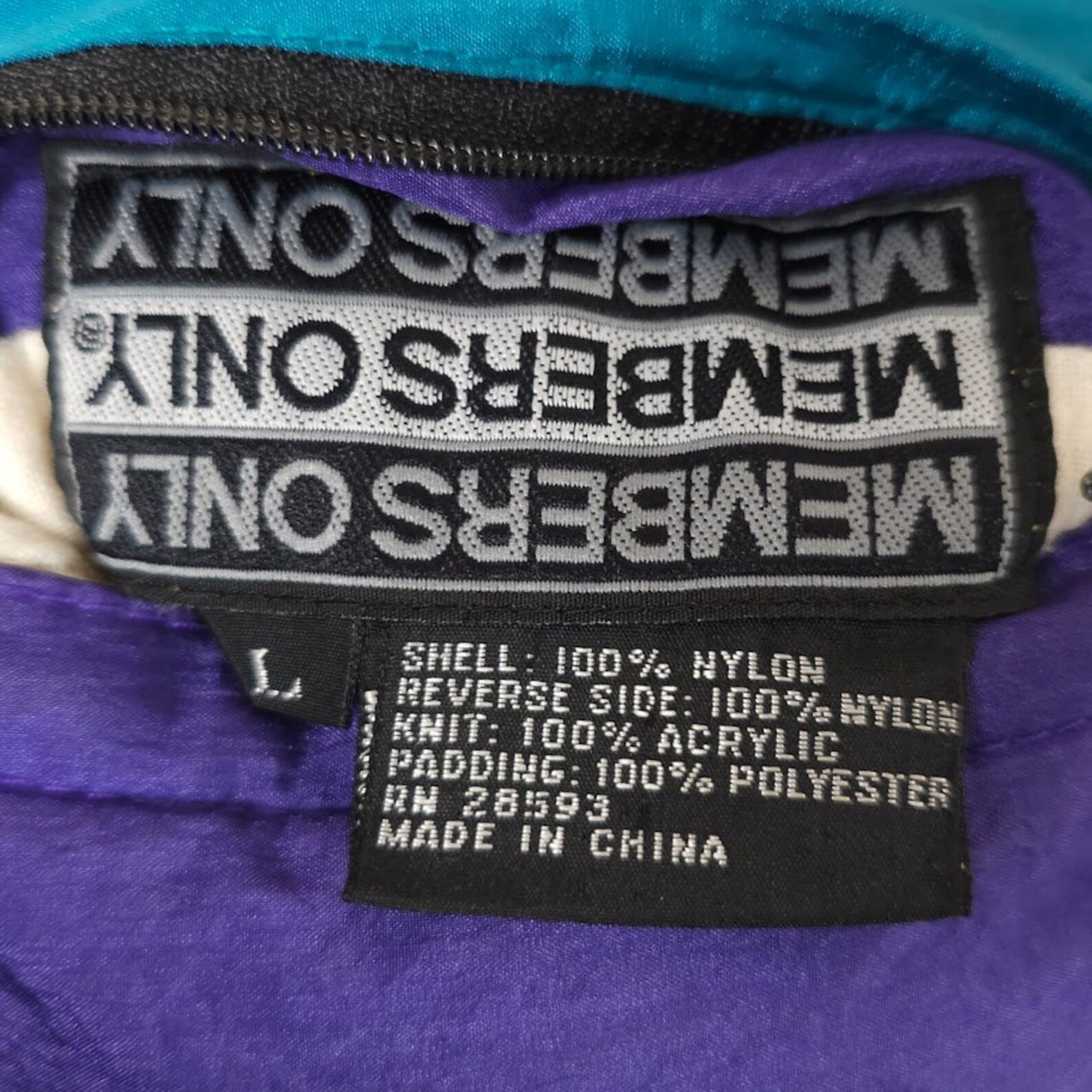 Vintage Members Only Bomber Jacket Mens Size Large 90s Reversible ...