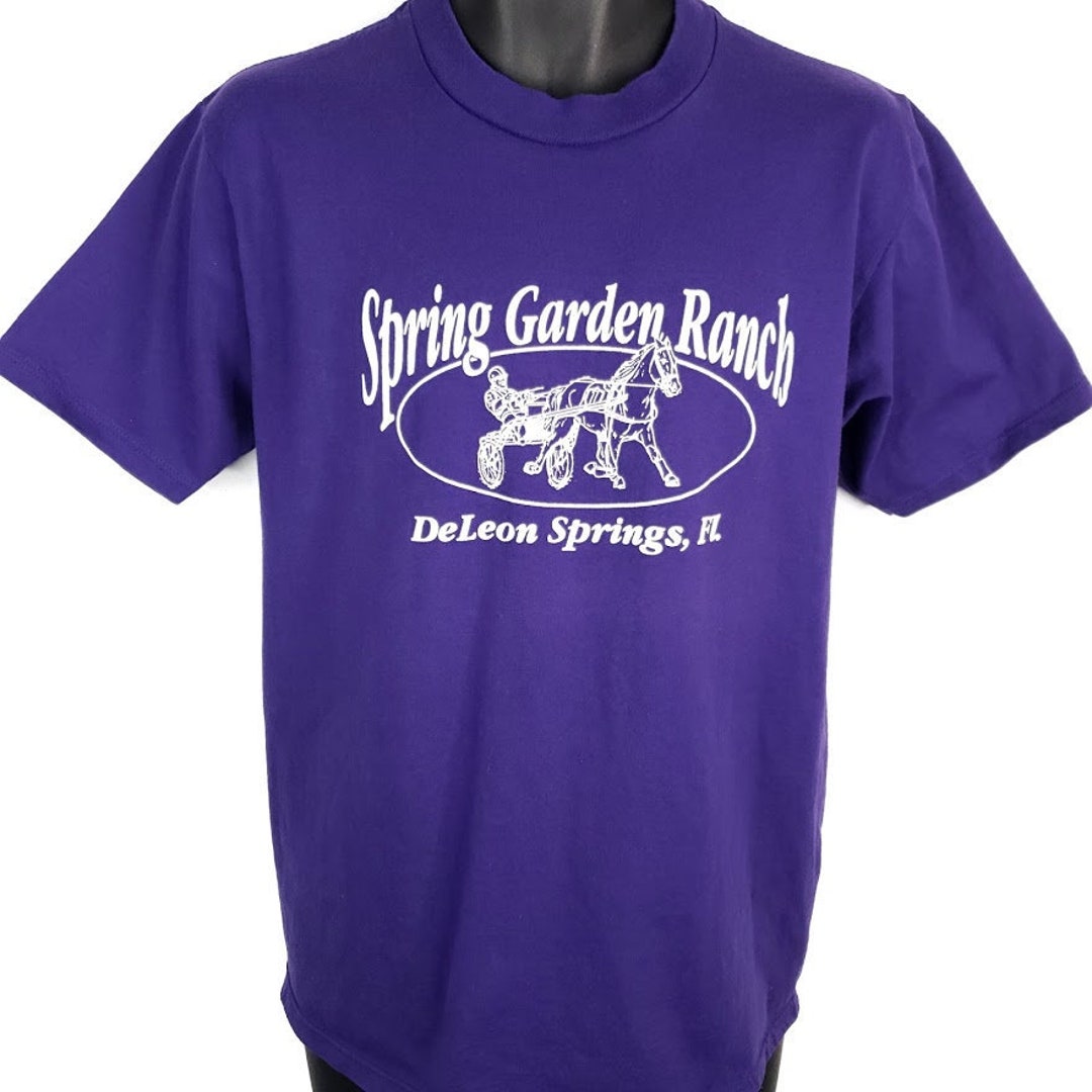 Harness Horse Racing T Shirt Vintage 90s Spring Garden Ranch 50/50 Made ...