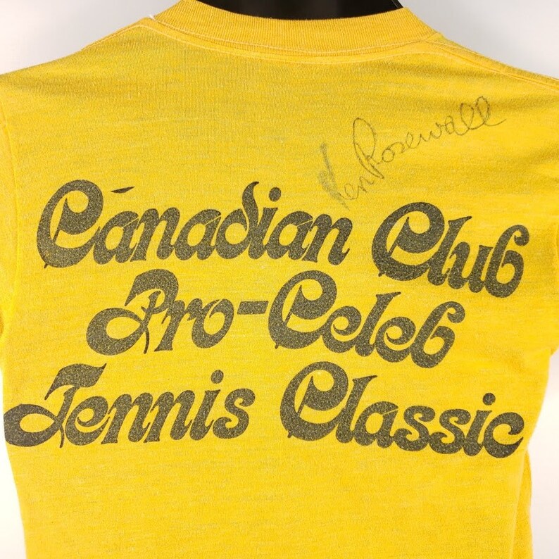 Canadian Club Pro Celeb Tennis Classic T Shirt Vintage 80s Ken Rosewall ...