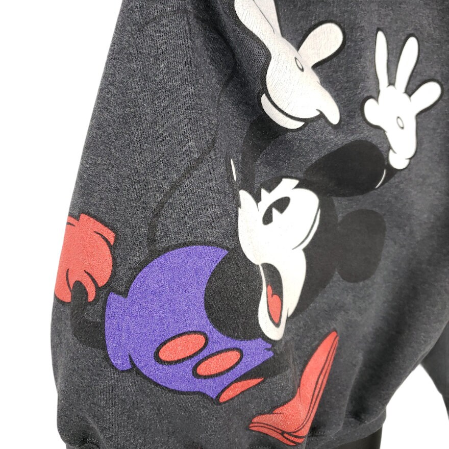 Scared Mickey Mouse Sweatshirt Vintage 90s Disney Wraparound Print Mens ...