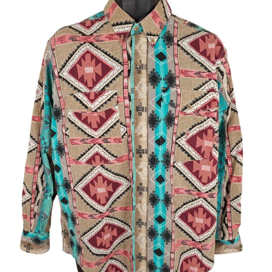 Vintage Frontier Series Western Shirt Mens Size Large Southwestern ...
