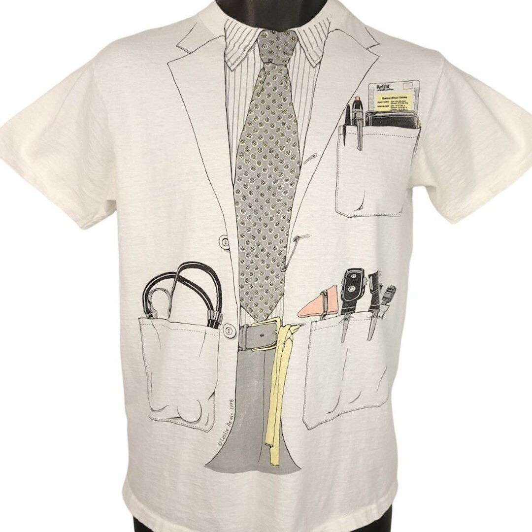 Leslie Arwin Doctor Lab Coat T Shirt Vintage 70s 80s 1978 All Over ...