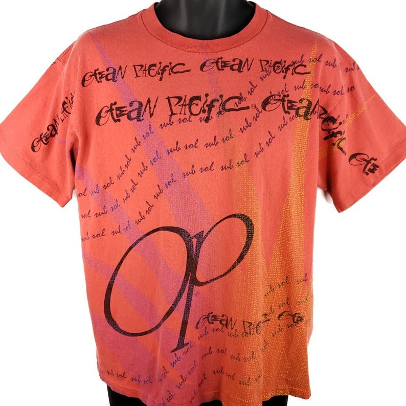 Ocean Pacific OP Surfer T Shirt Vintage 80s All Over Print | Etsy