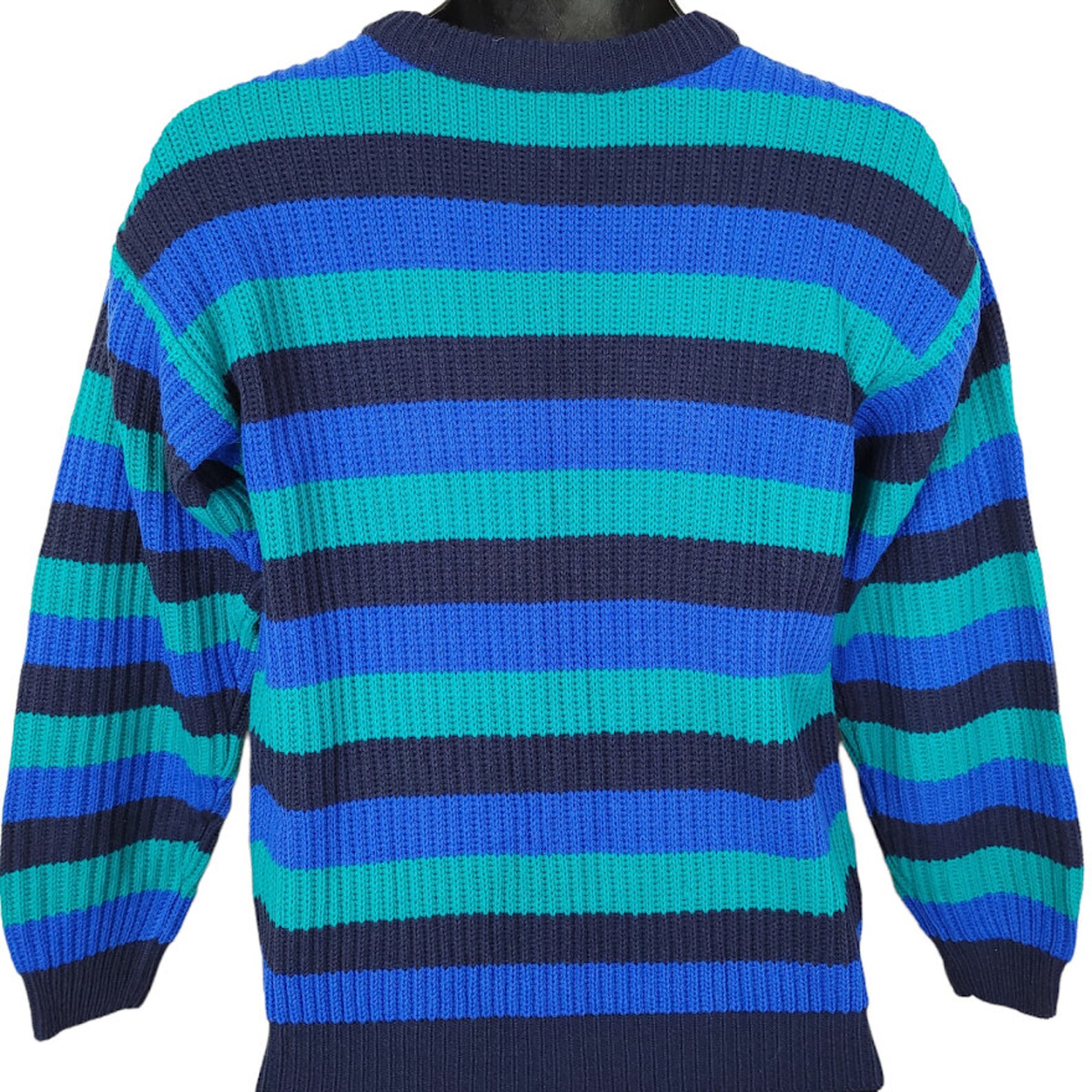 Mervyns Sweater Vintage 80s 90s Striped Winter Wear Mens Size Small ...