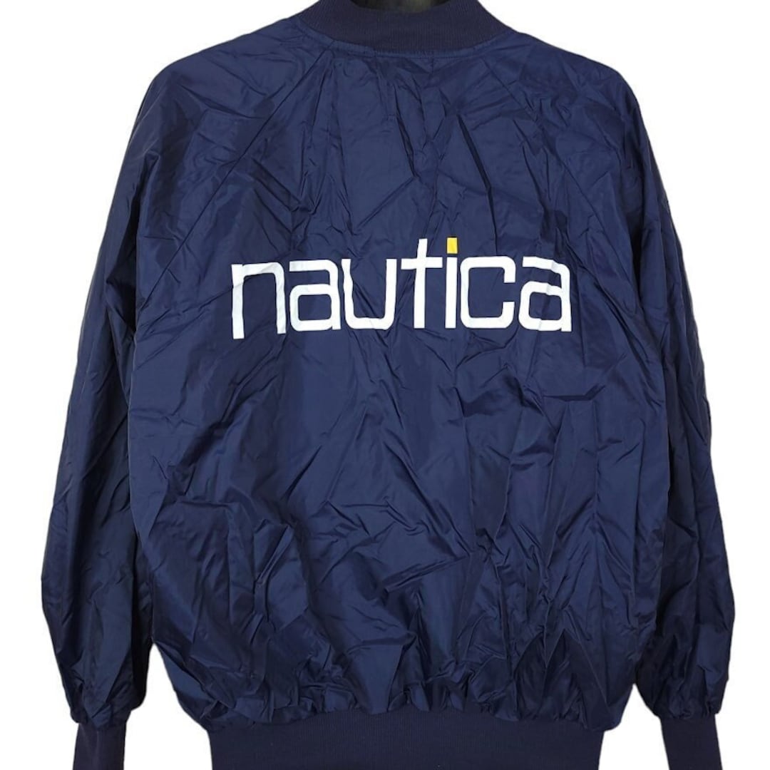 Nautica Satin Bomber Jacket Vintage 90s Streetwear Spell Out Mens Size ...