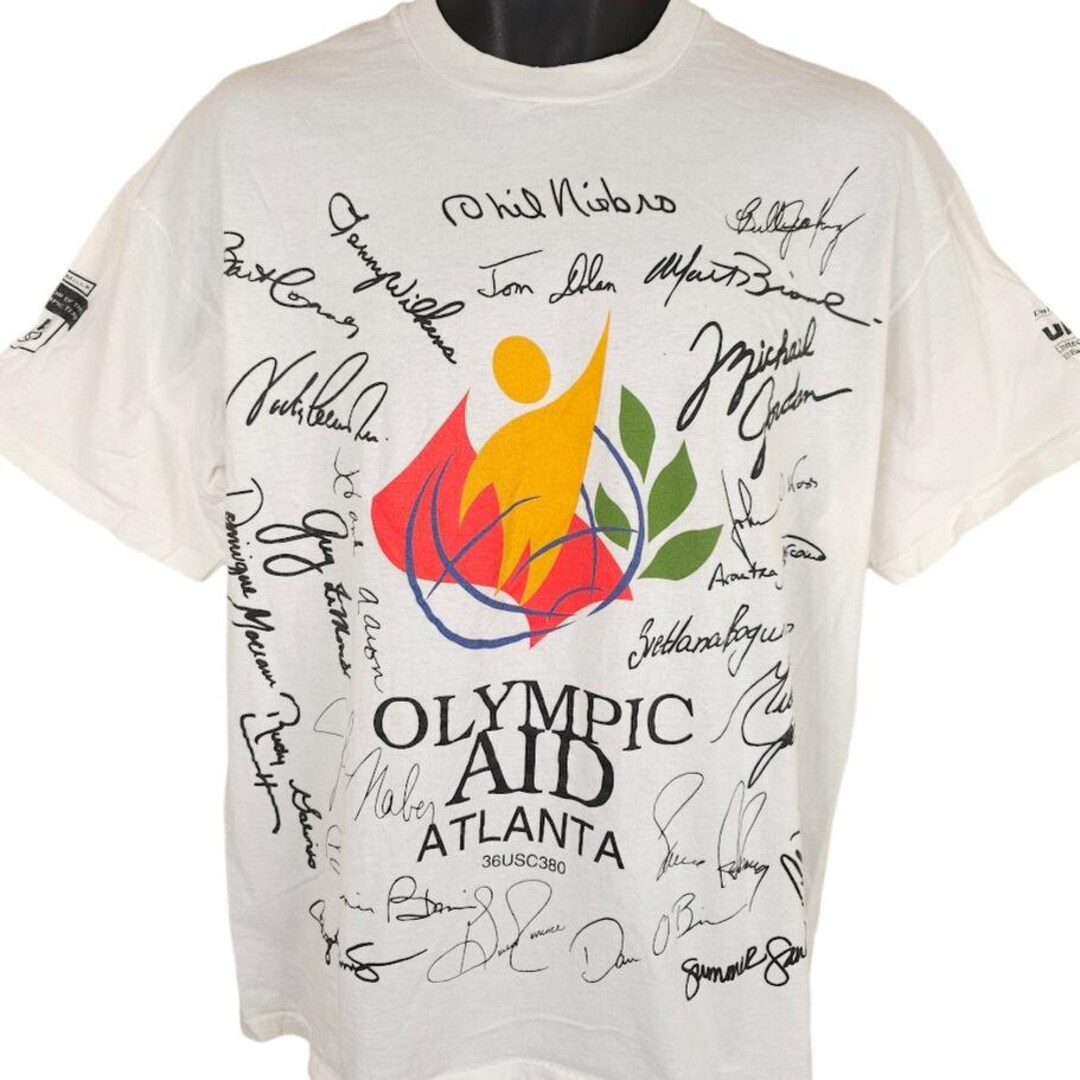 Vintage Atlanta Olympics T Shirt Mens Size XL White Unicef Aid ...