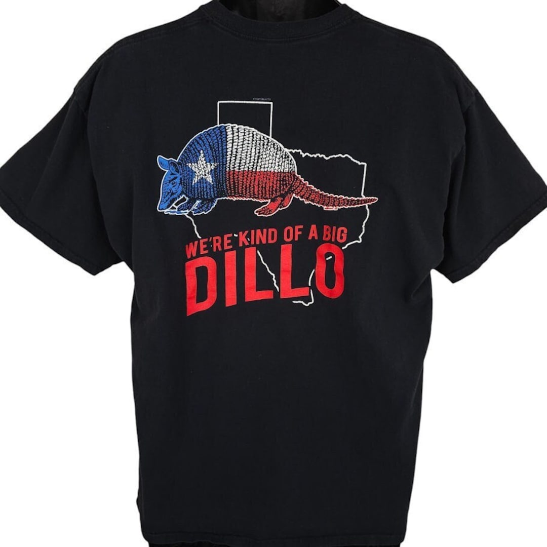 Vintage Texas Armadillo T Shirt Mens Size XL Black Kind of A Big Dillo ...