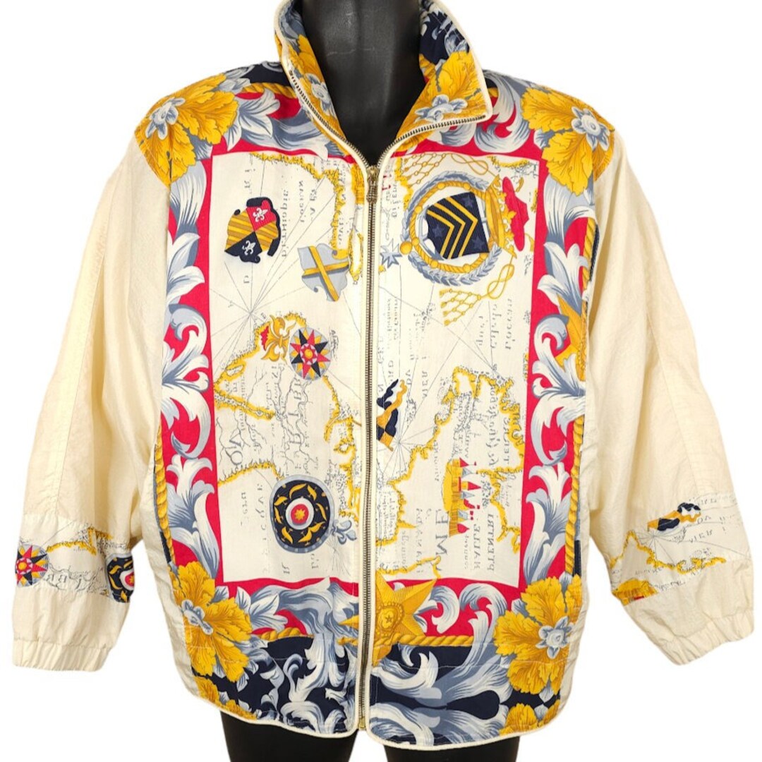 Vintage East West Nautical Bomber Jacket Womens Size Small Iniko ...