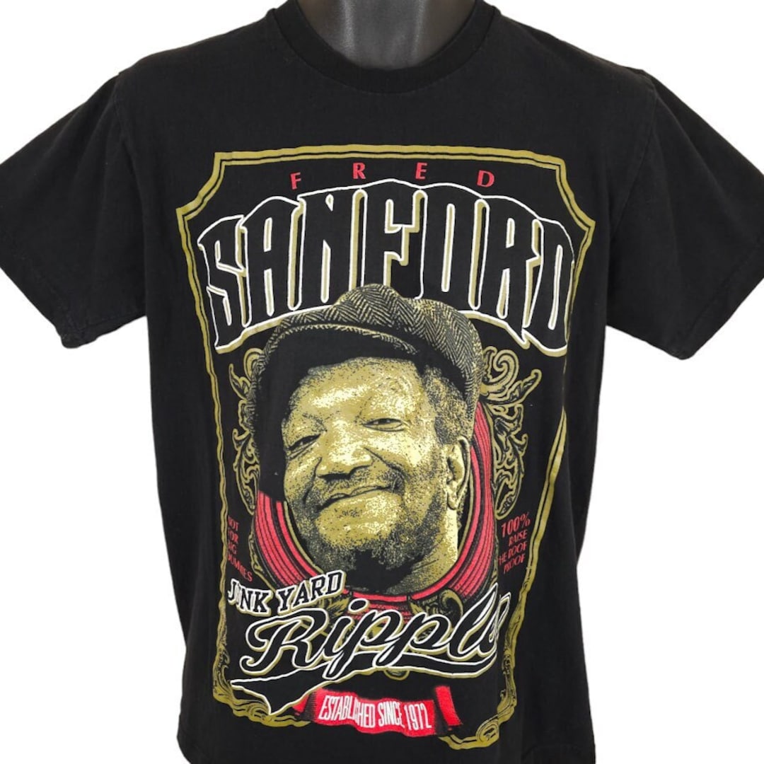 Vintage Fred Sanford T Shirt Mens Size Medium Black Y2K Sanford and Son ...