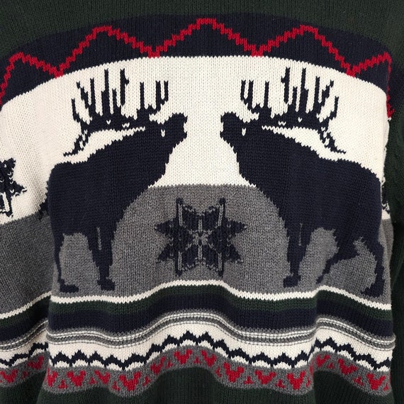 Vintage Dockers Moose Sweater Mens Size Large Green H… - Gem