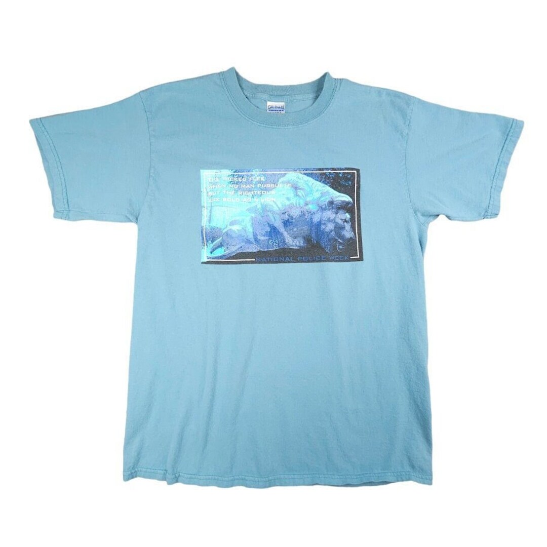 Vintage National Police Week T Shirt Mens Size Large Blue Y2K Proverbs ...