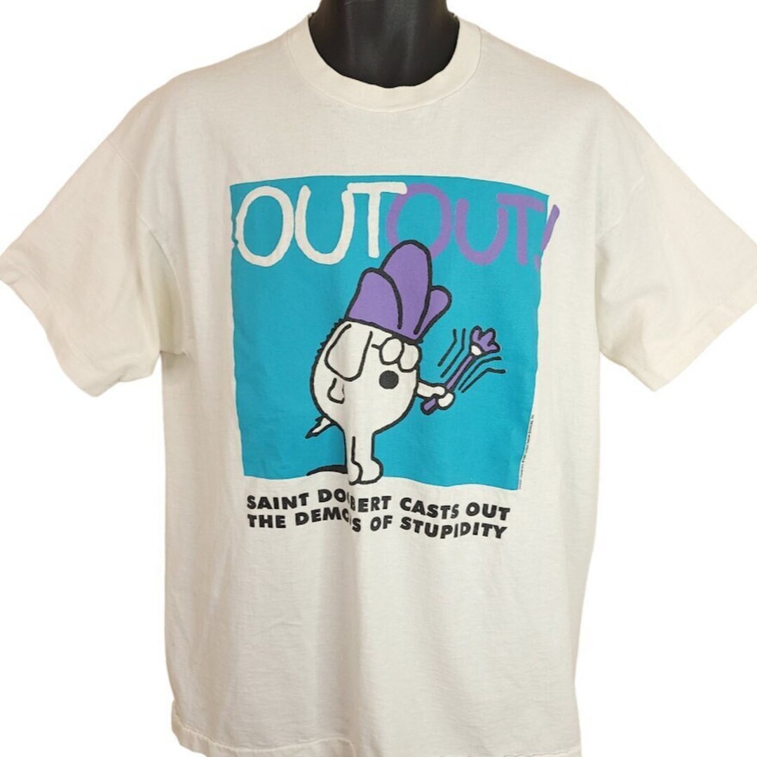 Dilbert T Shirt Vintage 80s Saint Dogbert Casts Out the Demons of ...