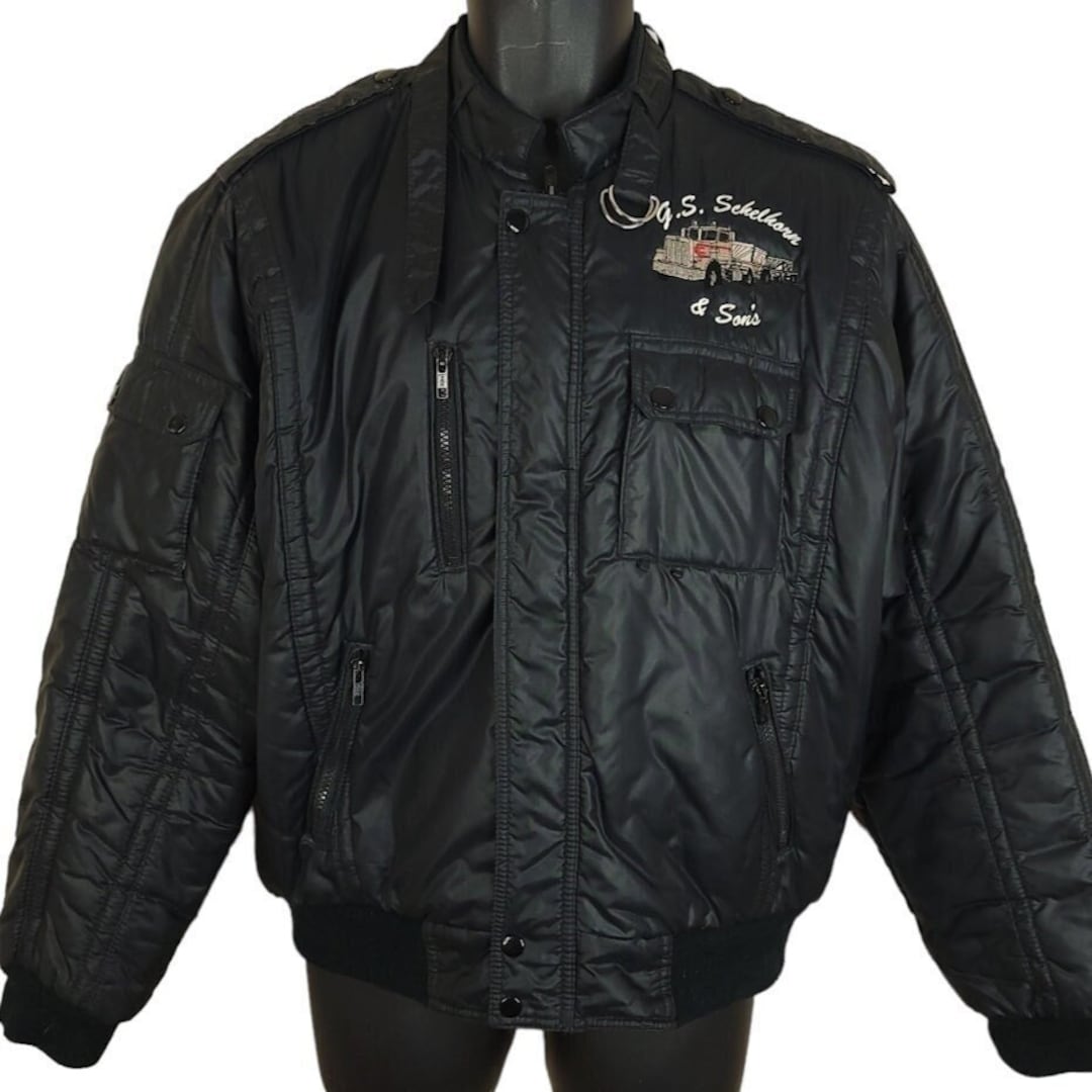 Trucking Cafe Racer Jacket Vintage 80s Trucker Racing Mens Size Medium ...