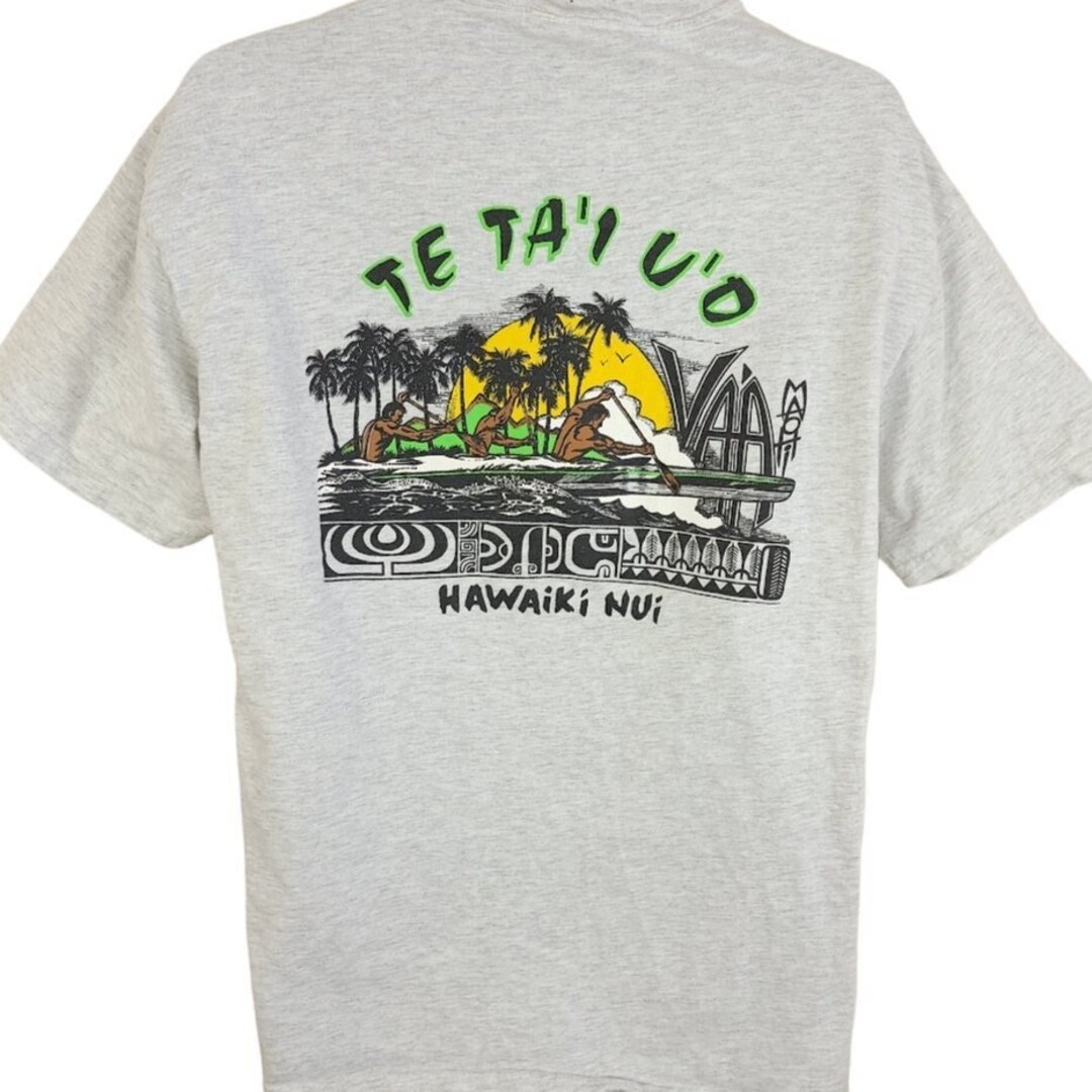Hawaiki Nui Outrigger Canoe Racing T Shirt Vintage 90s Tahiti Va'a Race ...