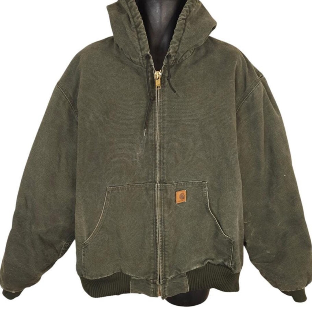 Vintage Carhartt Work Jacket Mens Size 2XL Green Y2K J130 MOS Moss ...