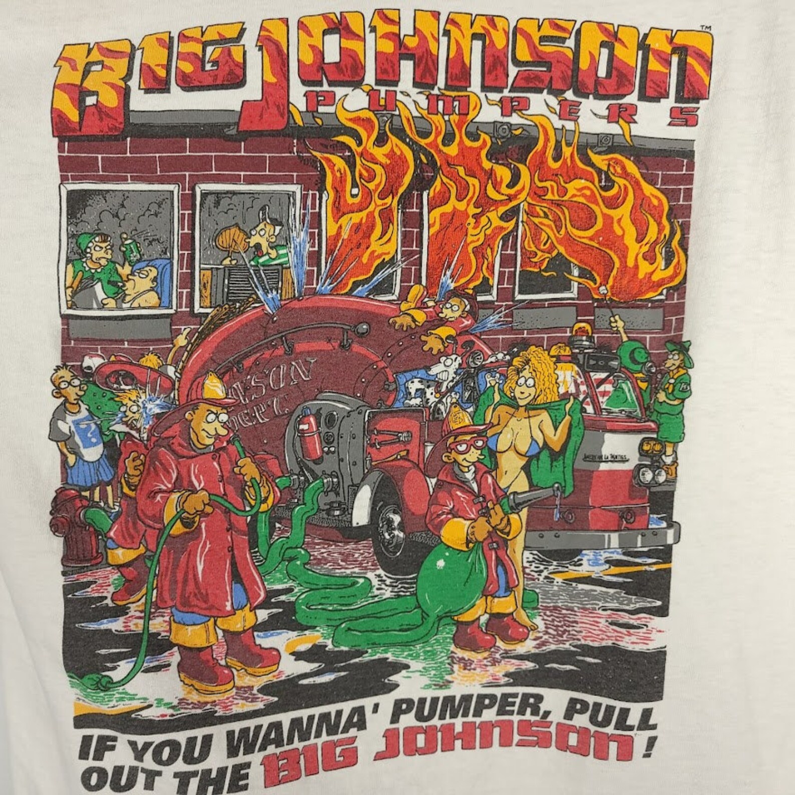 Big Johnson Pumpers T Shirt Vintage 90s Firefighter Fire - Etsy