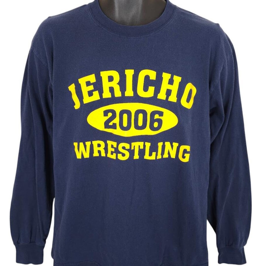 Vintage Jericho Jayhawks Wrestling T Shirt Mens Size Medium Blue Y2K ...