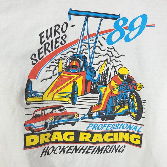 Drag Racing T Shirt Vintage 80s 1989 Euro Series Hock… - Gem