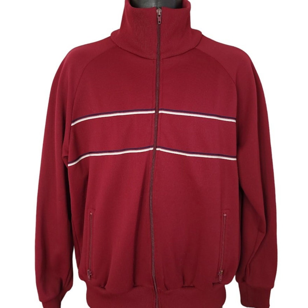 Sports Scene Track Jacket Vintage 80s Full Zip Striped Mens Size Large ...