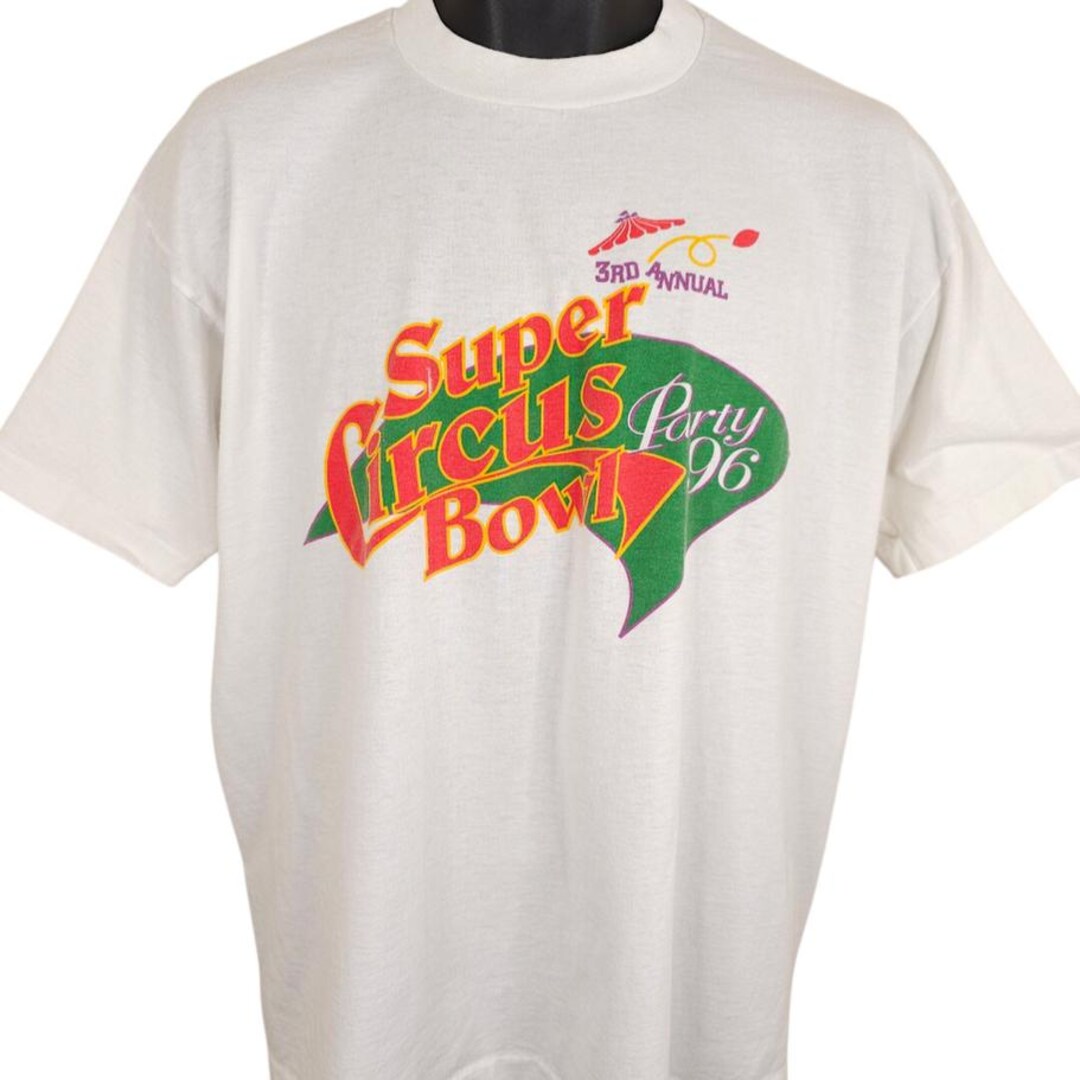 Vintage Super Circus Bowl T Shirt Mens Size XL White 90s Football Made ...