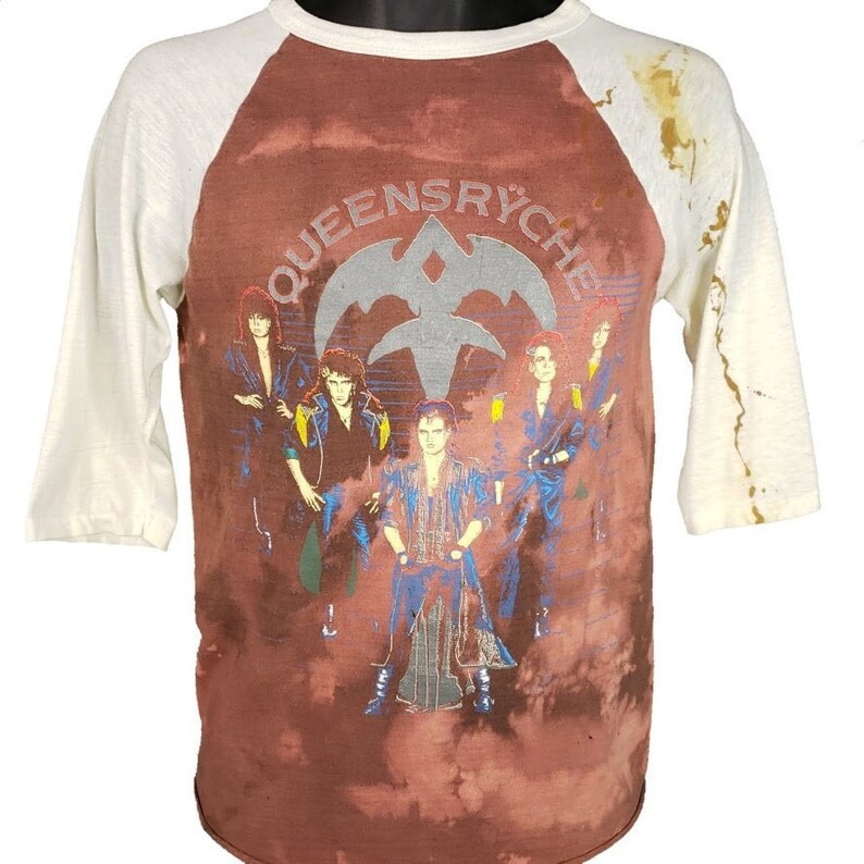 Queensryche T Shirt Vintage 80s 1986 1987 Rage Tour Destroyed - Etsy