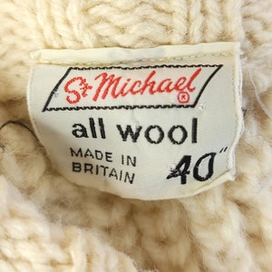 St Michael Wool Aran Knit Sweater Vintage Fisherman Made in Britain ...
