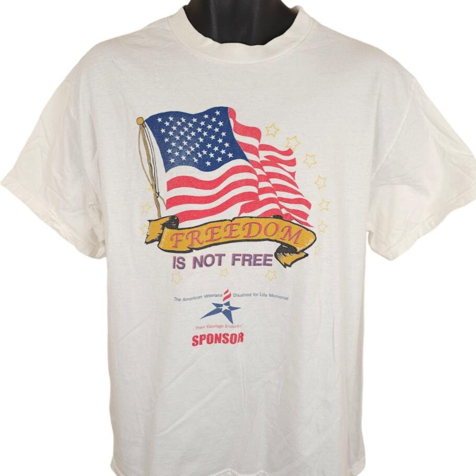 Vintage Freedom is Not Free T Shirt Mens Size Large White Y2K American ...