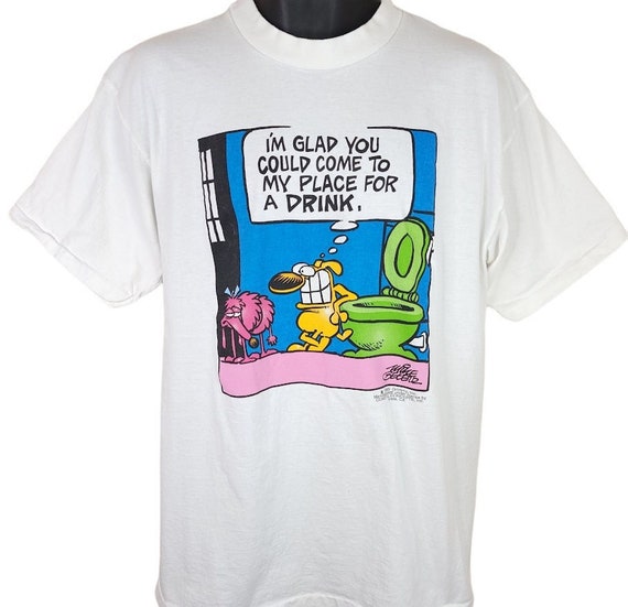 Mens Retro Cartoon T Shirts Nickelodeon Classic Nick 90's Mens White