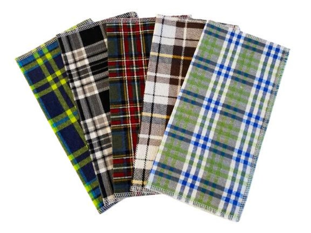 Handkerchief Mens,set of 5, Unisex Handkerchiefs, Plaid Handkerchiefs ...
