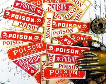 Vintage Medical Pharmacy Poison Labels Set 2 Commercial Use Printable ...