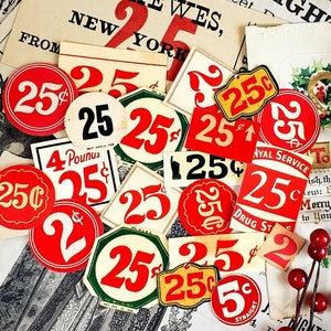 25 Cent Labels & Tags Assortment High Quality Laser Reproductions - Etsy