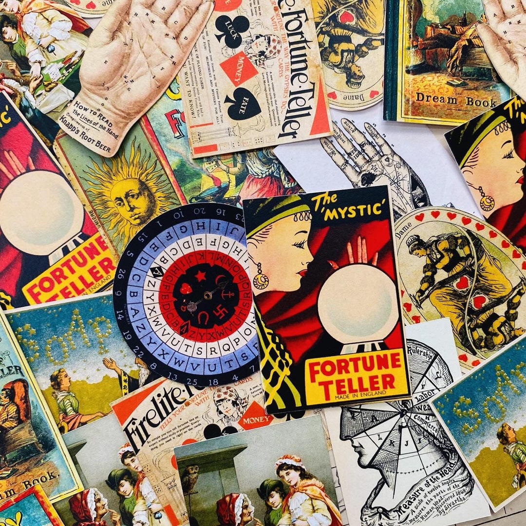Vintage Fortune Teller Halloween Stickers Paper Die Cuts, Fortune ...