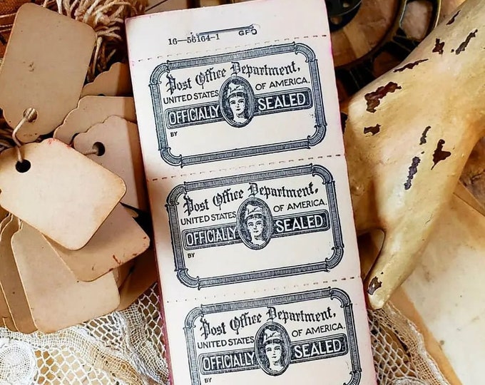 1910s US Post Office Department Officially Sealed Gummed Labels ...